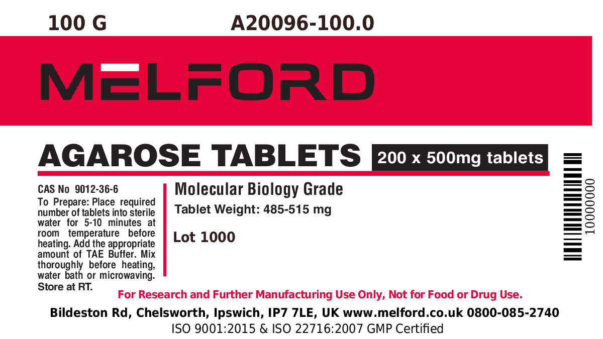 A20096-100.0 - Agarose 500mg Tablets, 200 Tablets (100 Grams)