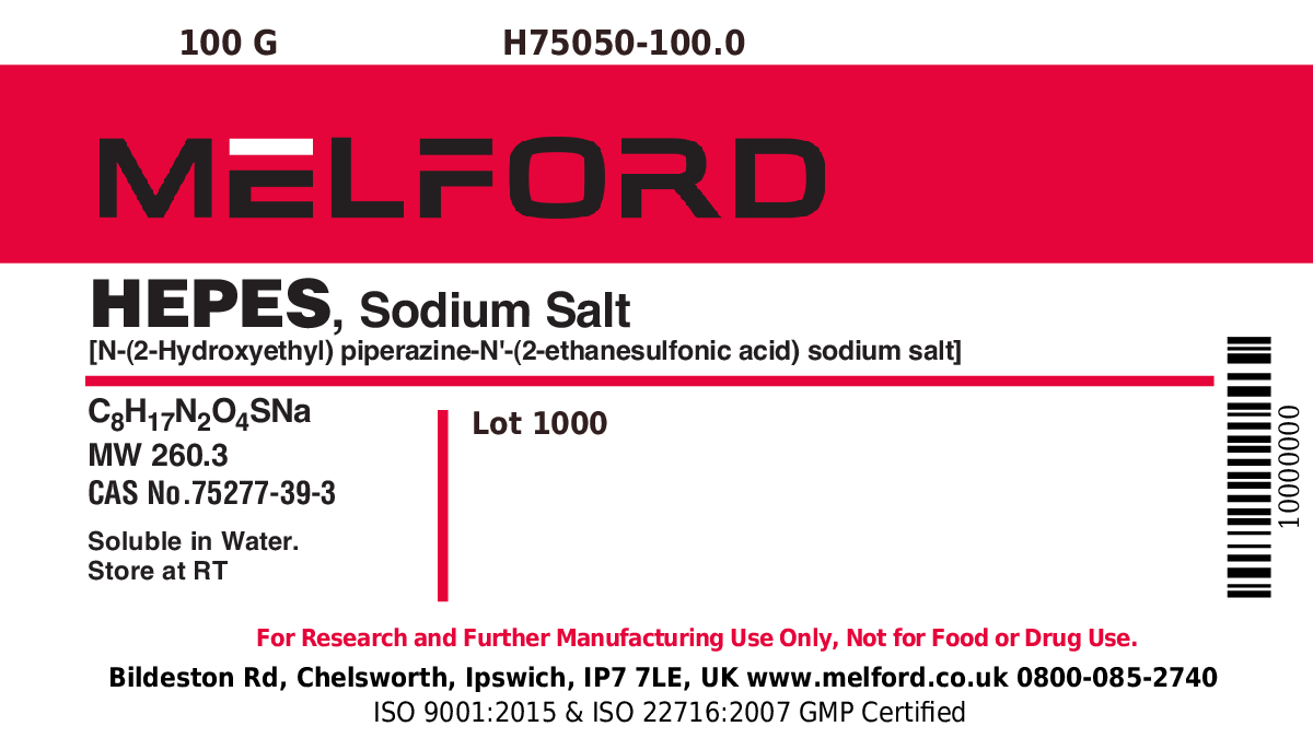 H75050-100.0 - HEPES, Sodium Salt [N-(2-Hydroxyethyl) piperazine-N'-(2 ...