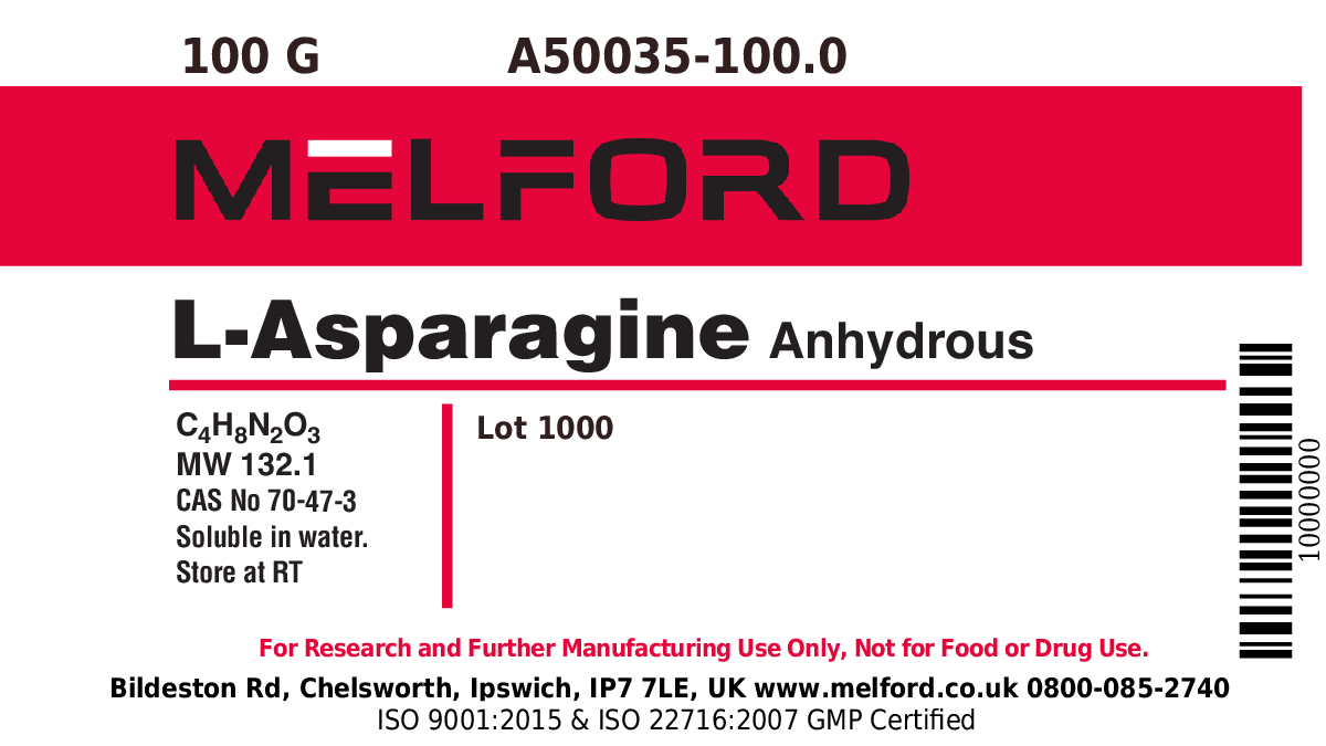 A50035-100.0 - L-Asparagine, Anhydrous, 100 Grams