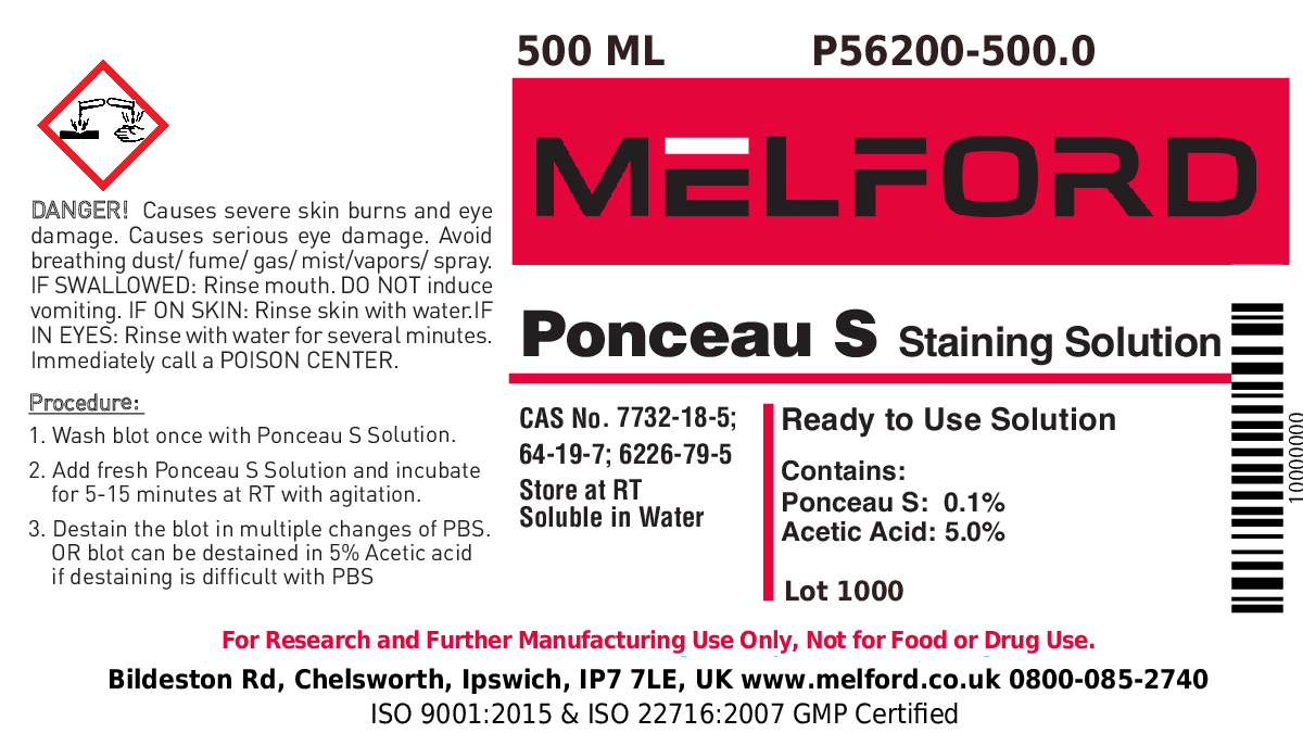 P56200-500.0 - Ponceau S Staining Solution, 500 Milliliters