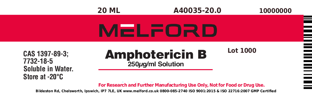 A40035-20.0 - Amphotericin B 250µg/ml Solution, 20 Milliliters